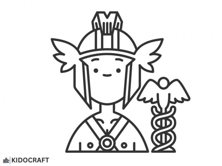Hermes Drawing For Kids Easy With Colour-Kido Craft